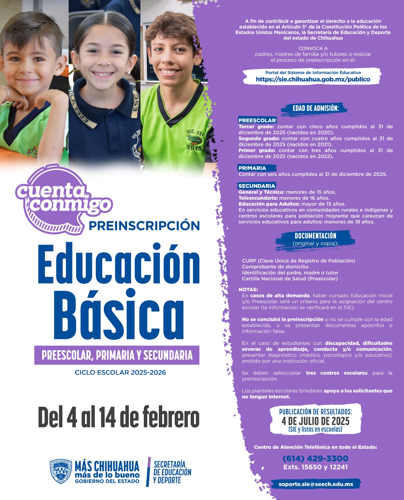 Inicia periodo de preinscripciones en planteles de Educación Básica | Portal Gubernamental del ...